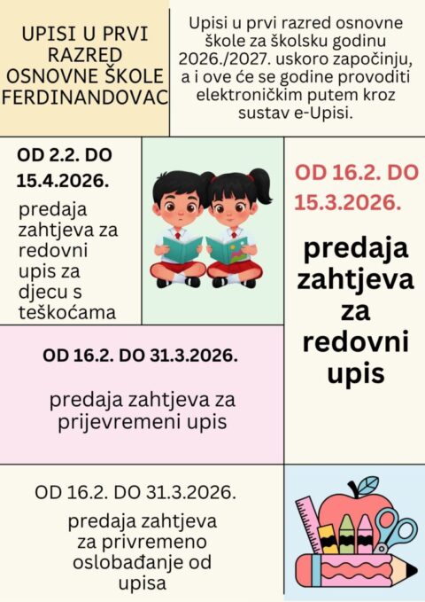 Upisi u prvi razred | Osnovna škola Ferdinandovac